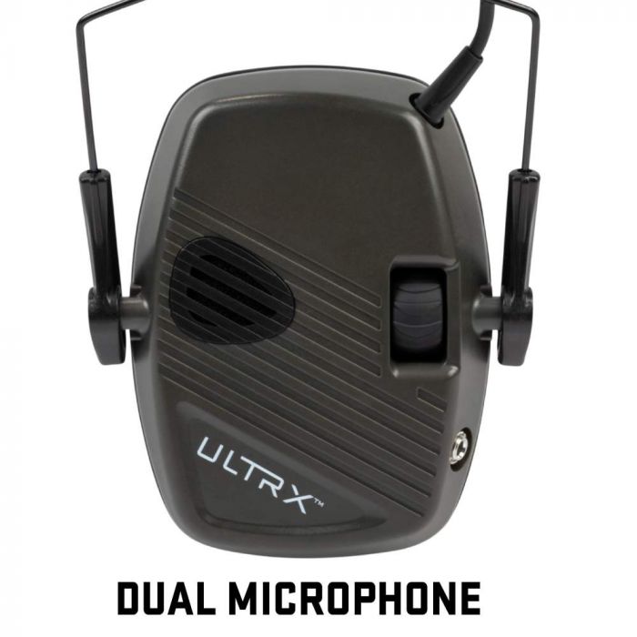 ULTRX Stereo Electronic Earmuff, Olive