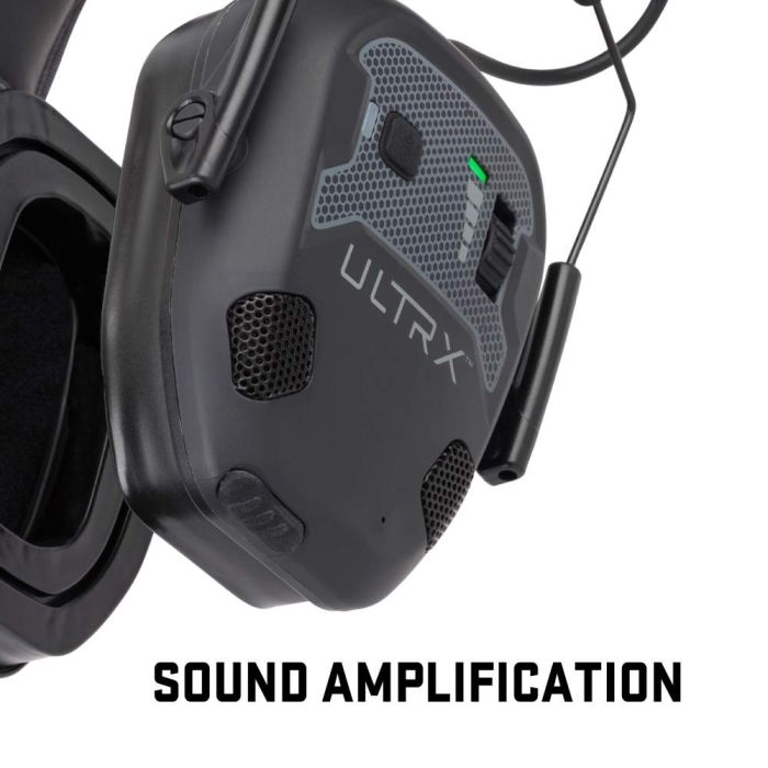 ULTRX Bionic Fuse Bluetooth Electronic Earmuff, Midnight Gray